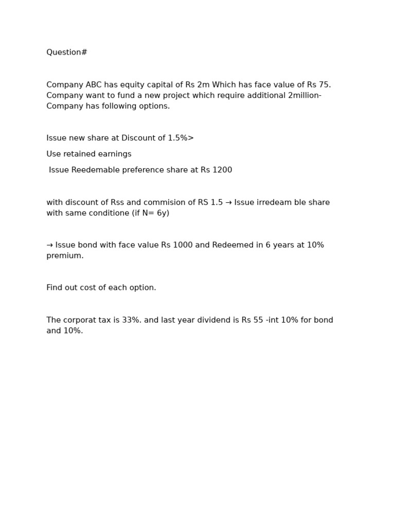 Financial Management Questions | PDF