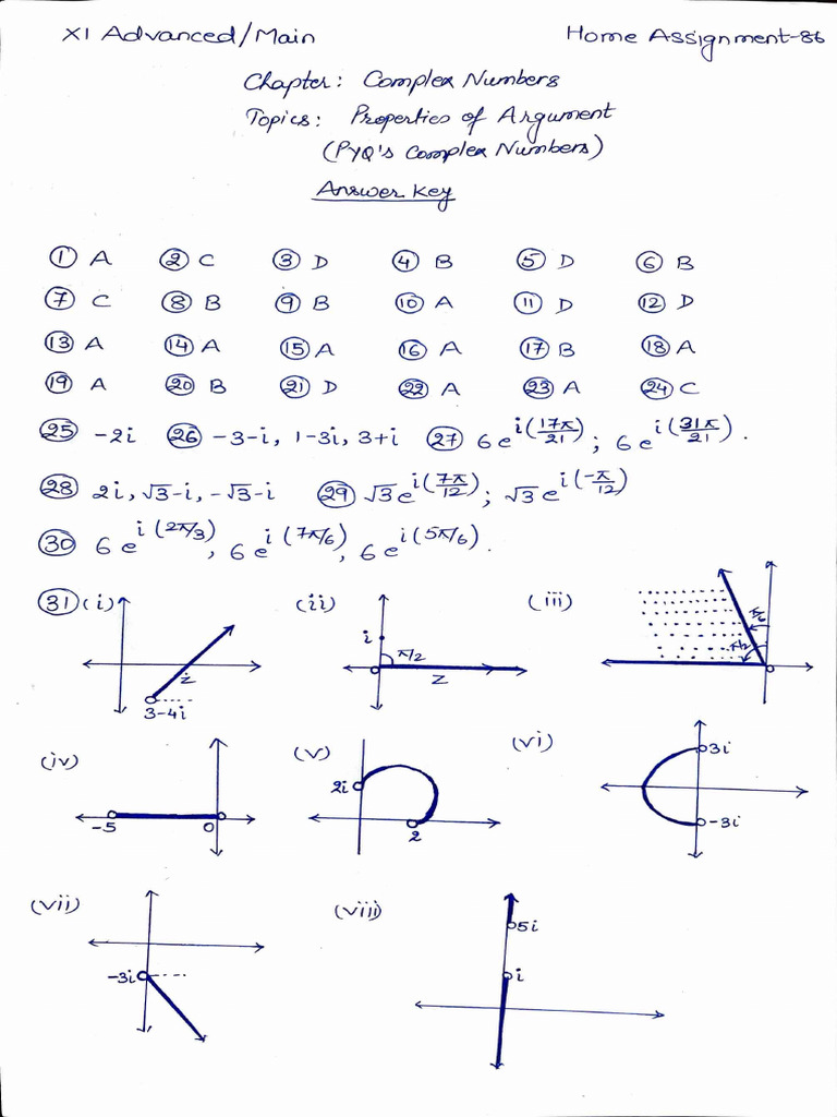 Home Assignment 86 Answer Key | PDF