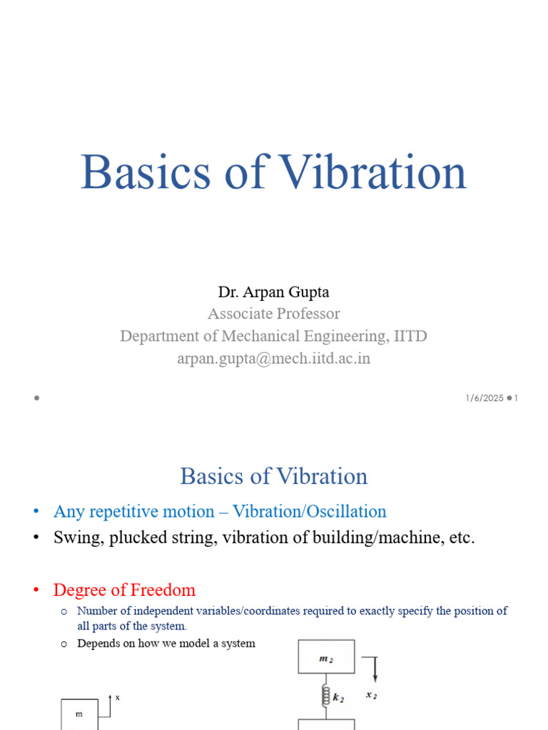 1 Basics of Vibration - Part | PDF