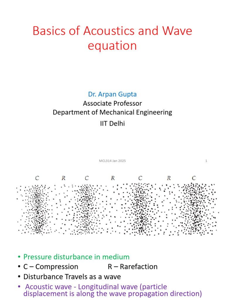 2 Acoustics Introduction and Wave Equation | PDF | Momentum | Waves