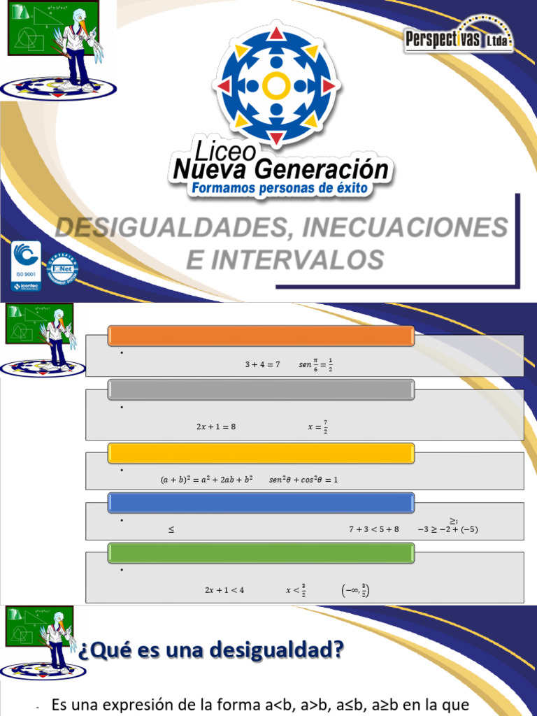 DESIGUALDADES, INECUACIONES E INTERVALOS | PDF | Desigualdad (Matemáticas) | Álgebra abstracta