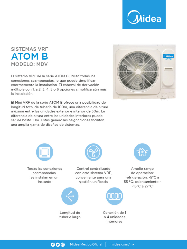 Ficha Atom B, MIDEA, CONDENSADORAS | PDF