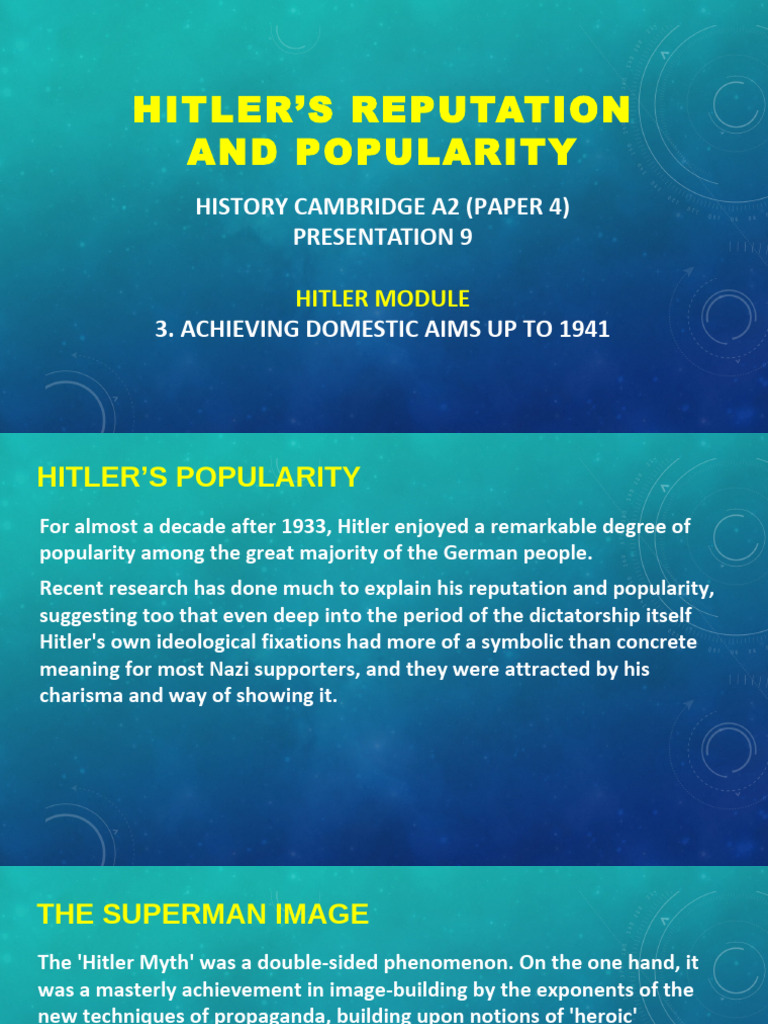 Hitlers Reputation and Popularity | PDF | Adolf Hitler | Nazi Germany
