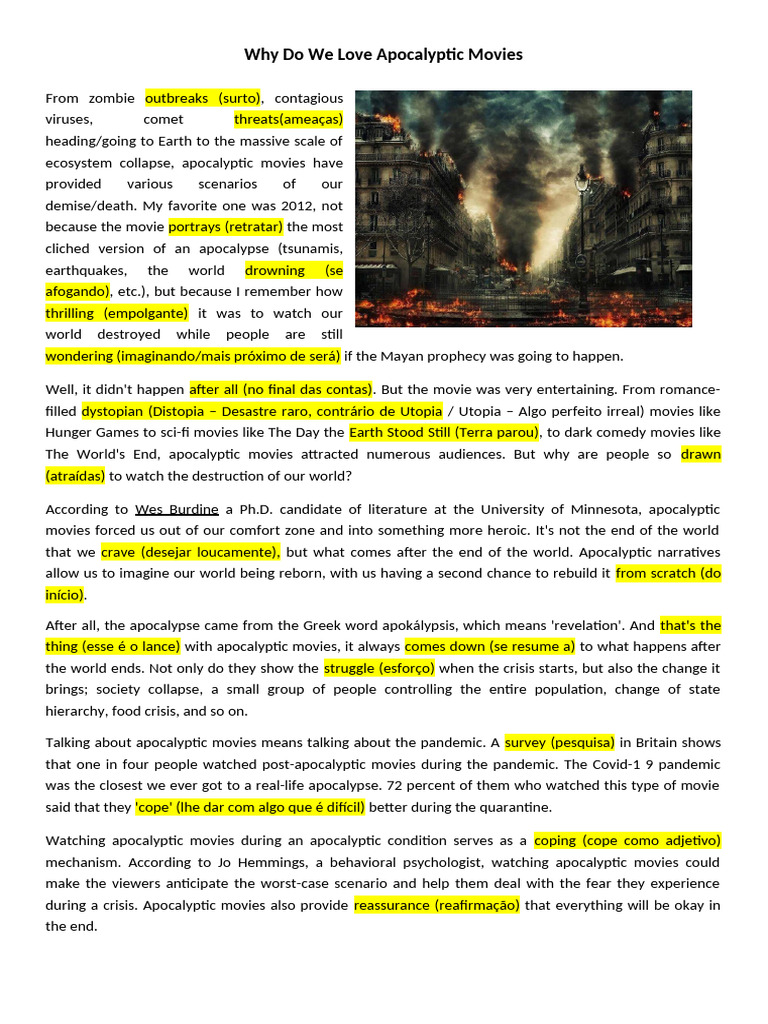 Why We Love Apocalyptic Movies | PDF | Apocalyptic And Post Apocalyptic ...