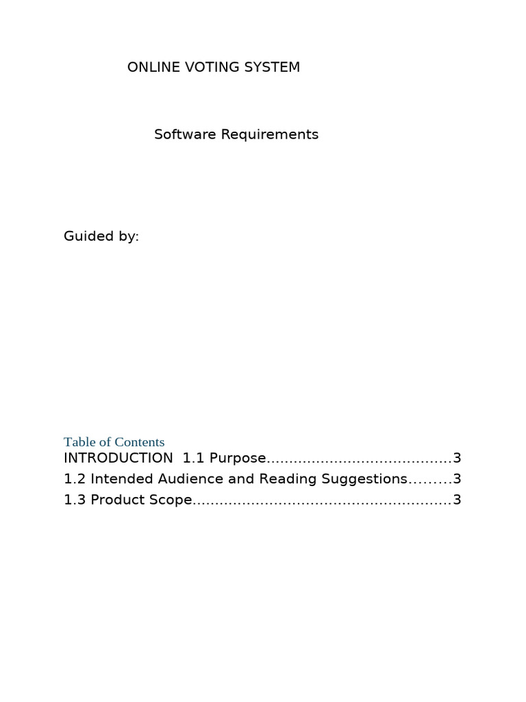 Online Voting System Software Requirements | PDF | World Wide Web ...