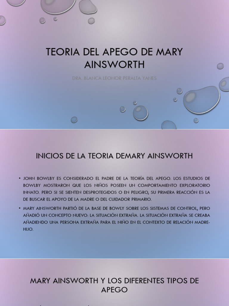 Teoria Del Apego de Mary Ainsworth | PDF