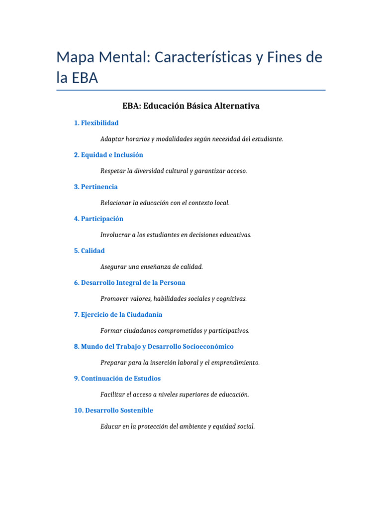 Mapa Mental EBA | PDF