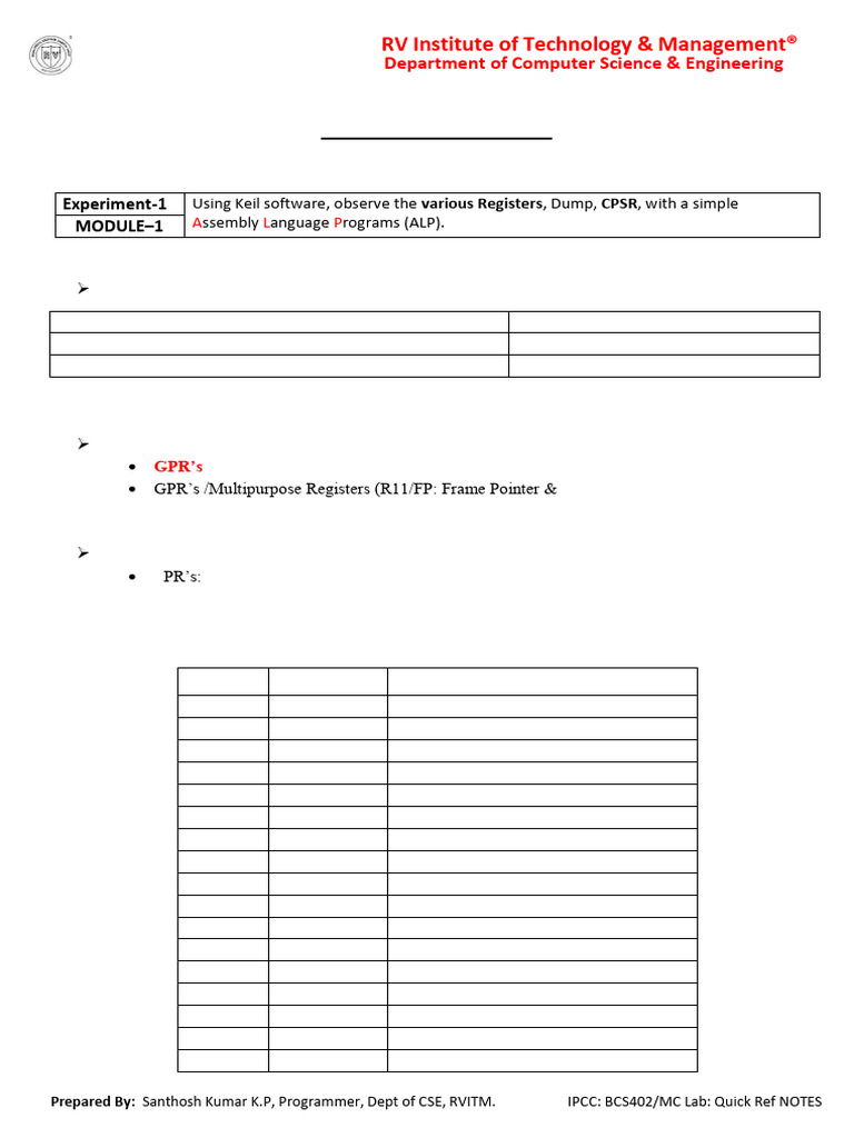 BCS402 - Codes - Quick Note - FINAL | PDF | Computer Architecture | Computer Engineering