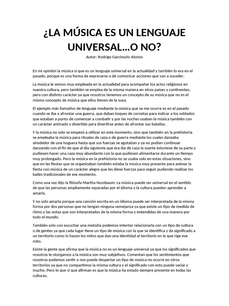 La Música Es Un Lenguaje Universal | PDF