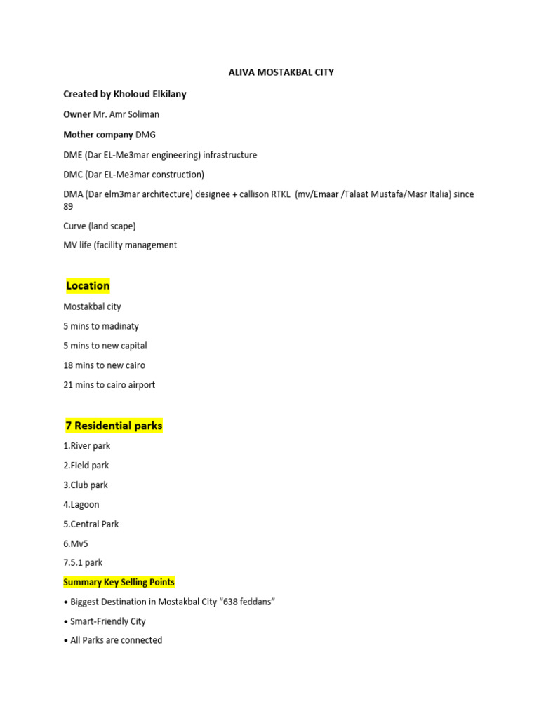 Mostakbal City | PDF