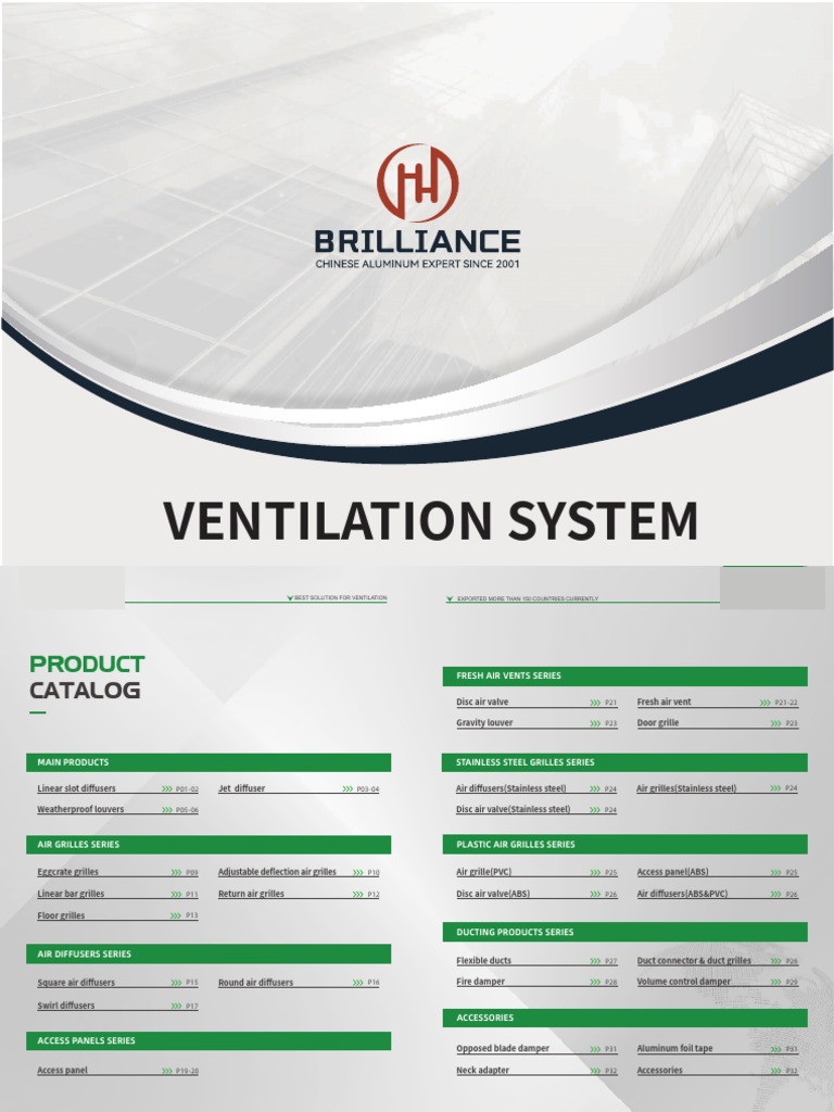 Catalog For Ventilation System From Brilliance | PDF