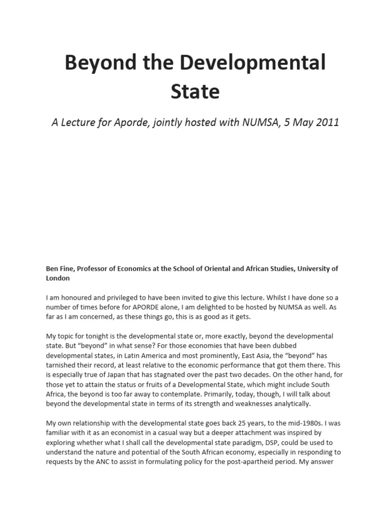 Beyond The Developmental State | PDF | China | World Politics