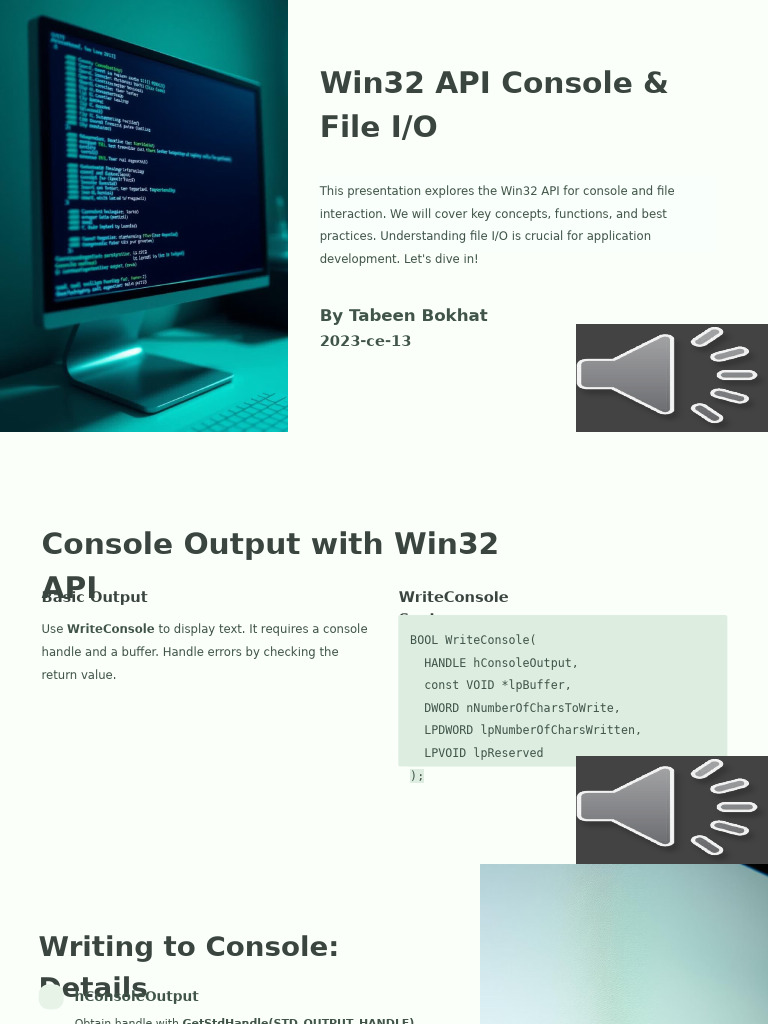 Win32 API Console & File I - O | PDF | Command Line Interface | Computer File
