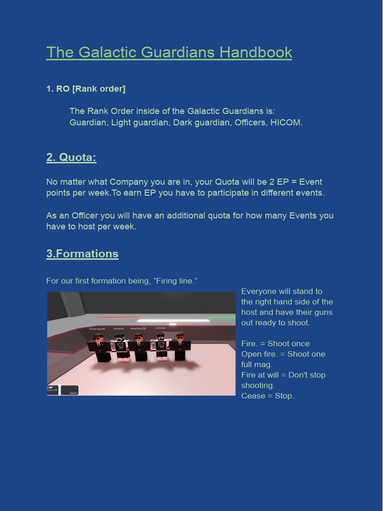 The Galactic Guardians Handbook | PDF
