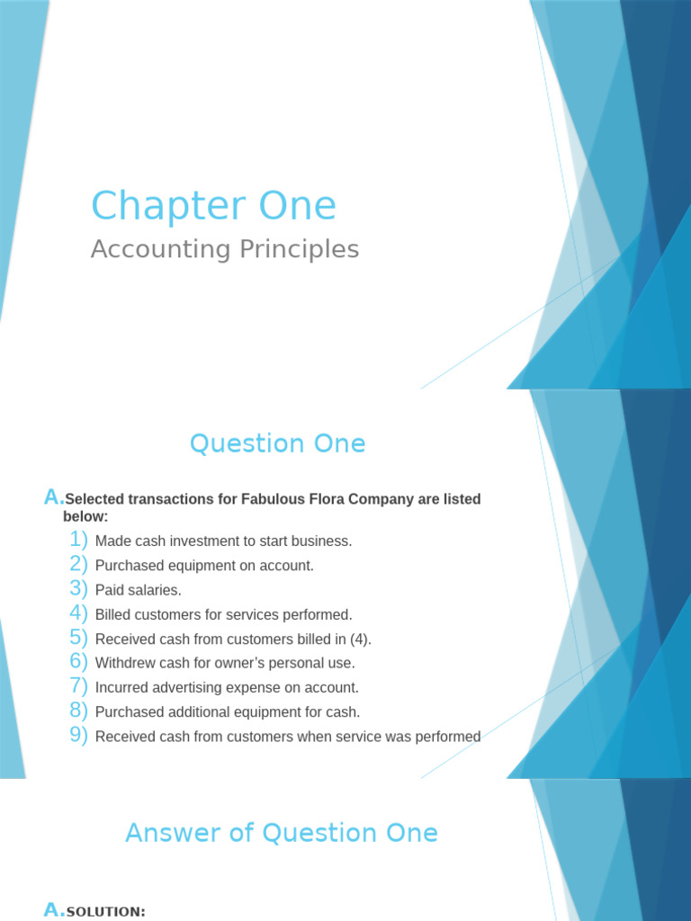 Chapter One - Questions | PDF | Equity (Finance) | Revenue