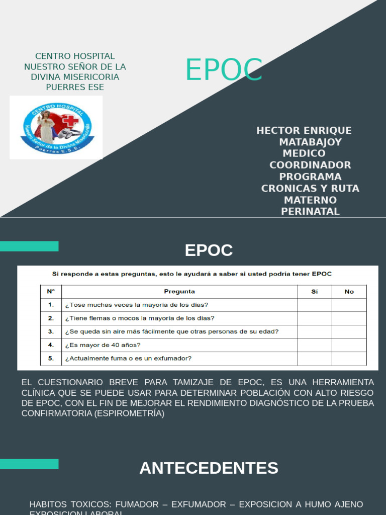 EPOC | PDF | Enfermedad pulmonar obstructiva crónica | Tos
