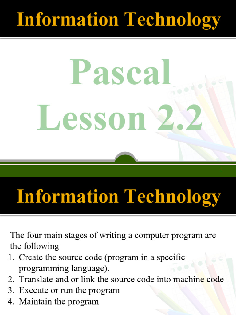 LESSON 2.2 - Simple Pascal Part 1 - Inut & Output Statements | PDF ...