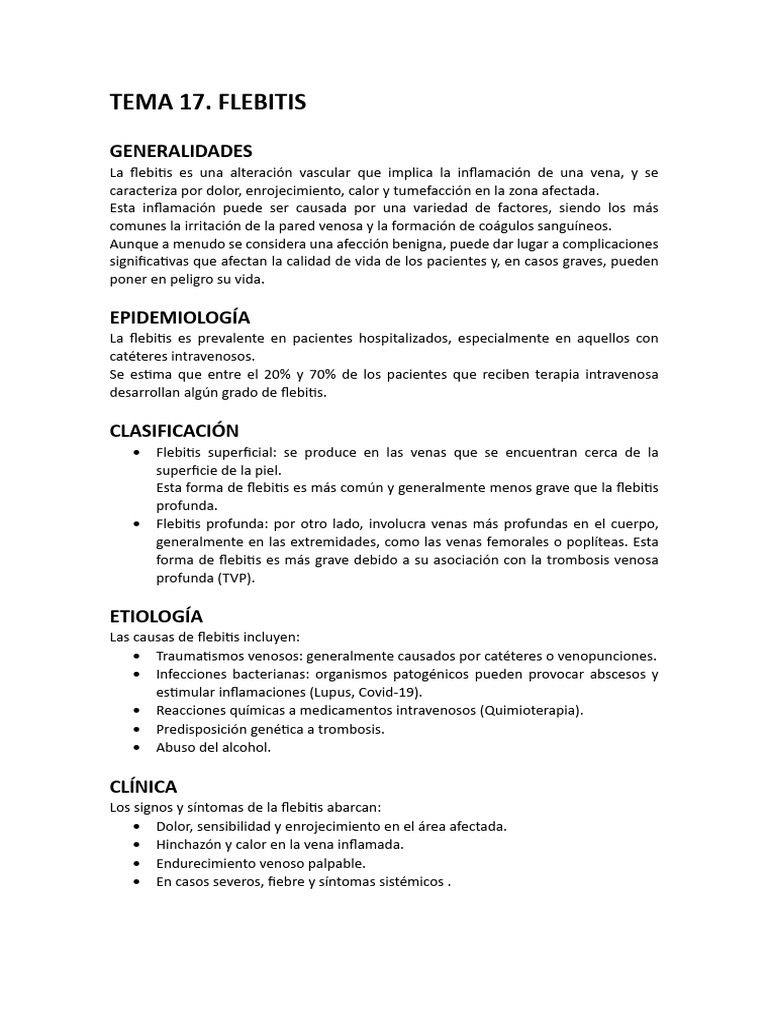 Causas y síntomas de flebitis | PDF | Trombo | Venas varicosas