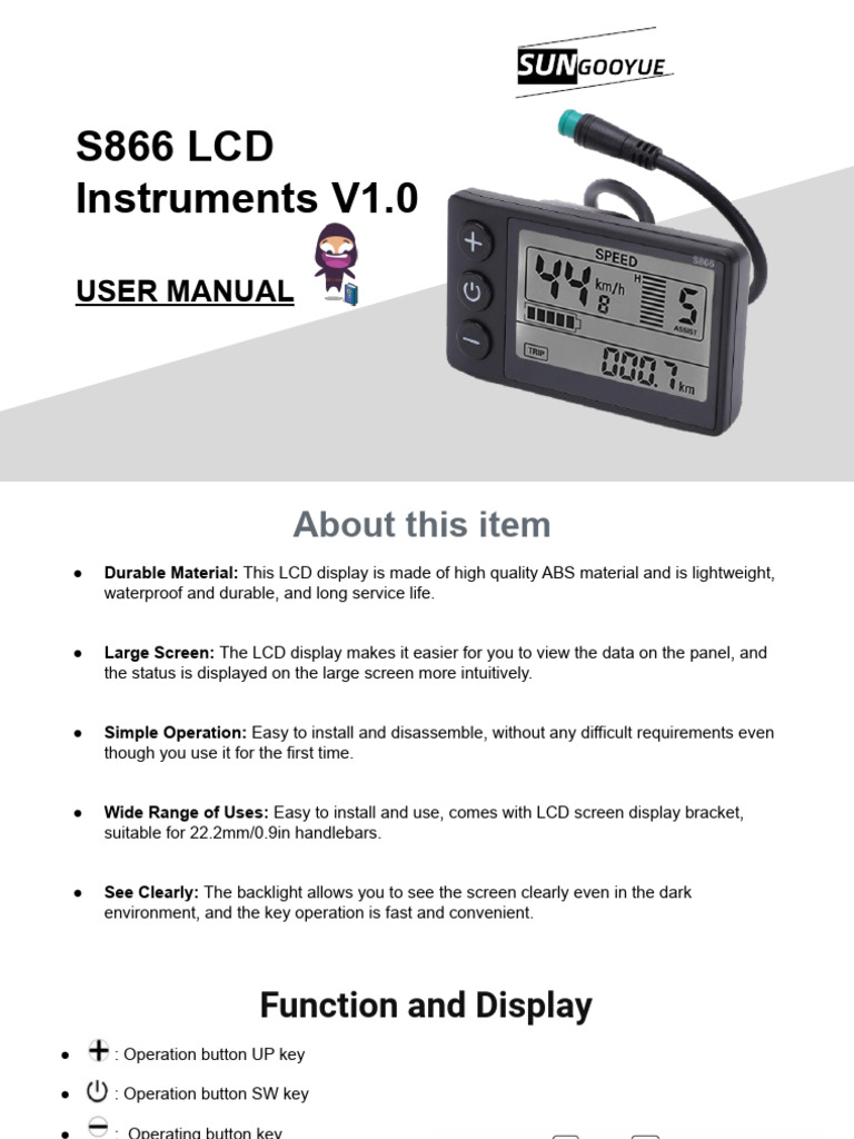 S866 LCD Manual - V1.0 Operating Guide Troubleshooting | PDF | Liquid ...