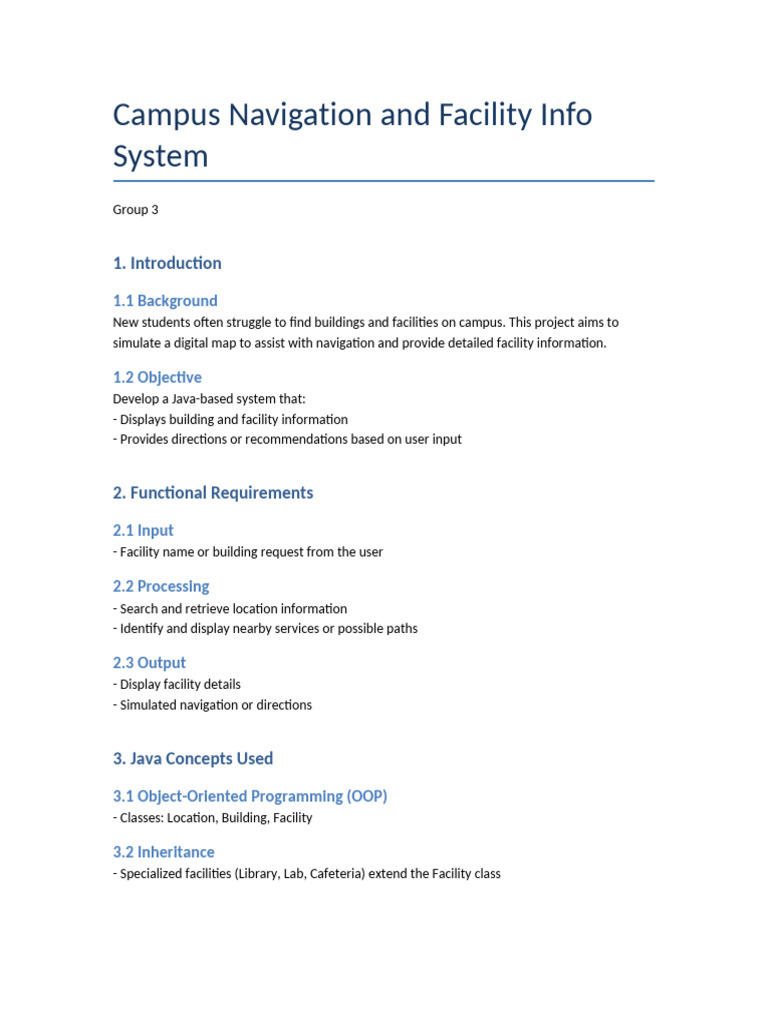 Campus Navigation Info System | PDF