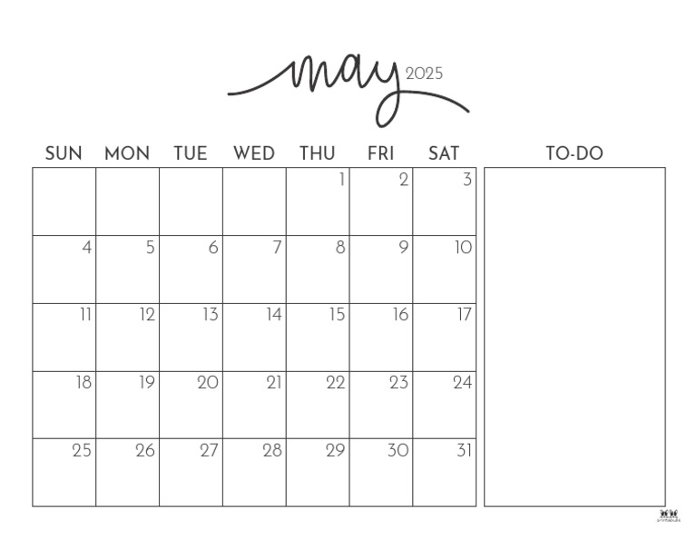 Printable May 2025 Calendar Style 94 | PDF