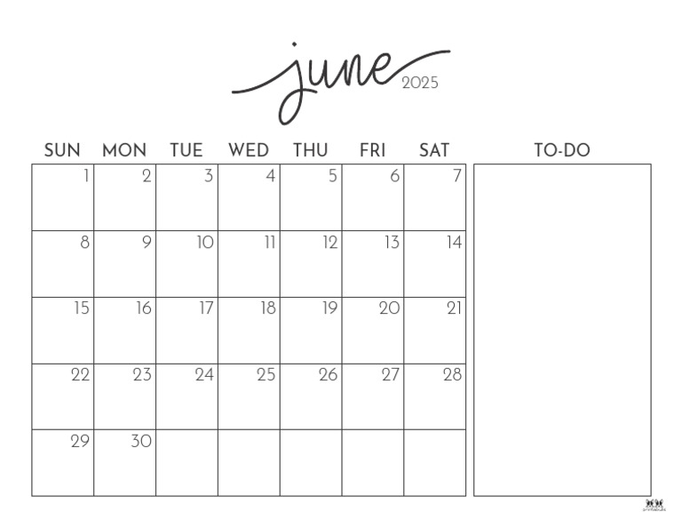 Printable June 2025 Calendar Style 94 | PDF