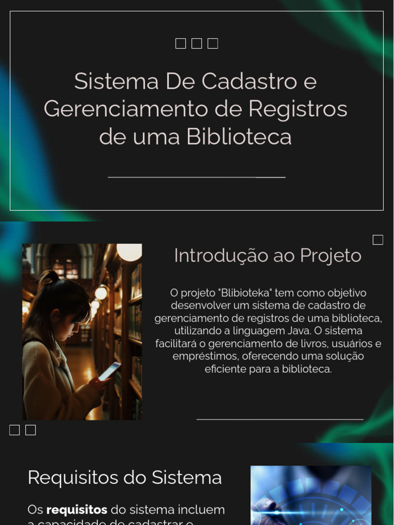 Slidesgo Sistema de Cadastro e Gerenciamento de Biblioteca em Java 20240614012800bnm4 | PDF ...