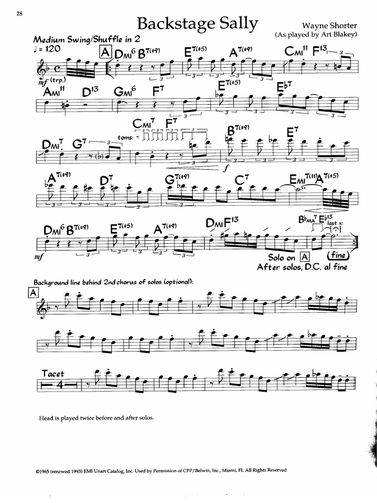Backstage Sally v1 Eb | PDF