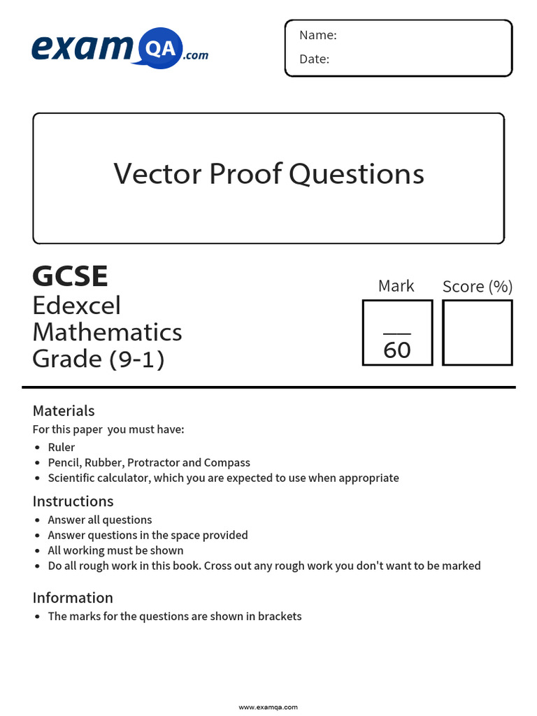 GCSE Vector Proof Exam Questions | PDF | Classical Geometry ...
