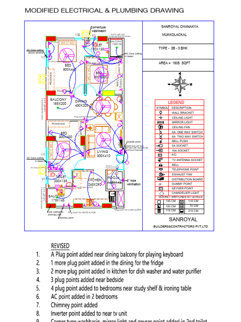 CHANAKYA - 3B - ELEC.& PLUMBING DWG | PDF | Building Engineering | Equipment