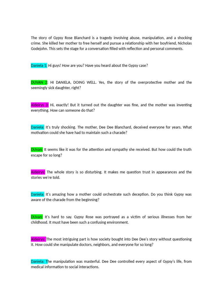 Gypsy Rose: A Tragic Story of Manipulation | PDF | Behavioural Sciences ...