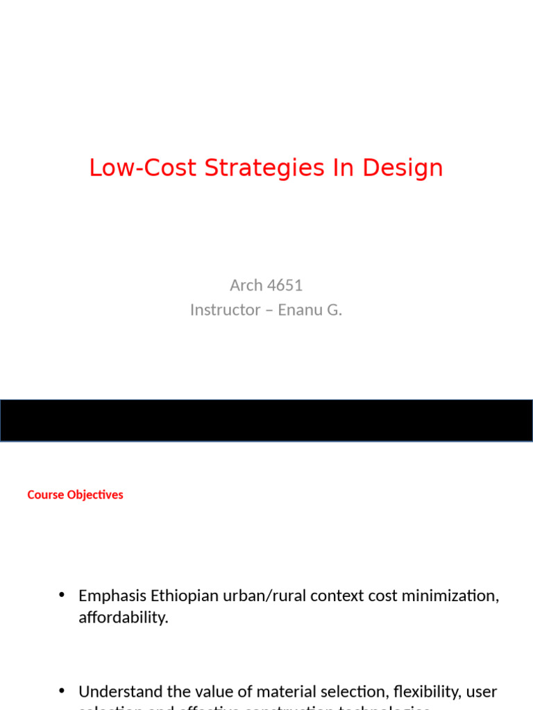 Low-Cost Strategies in Design | PDF