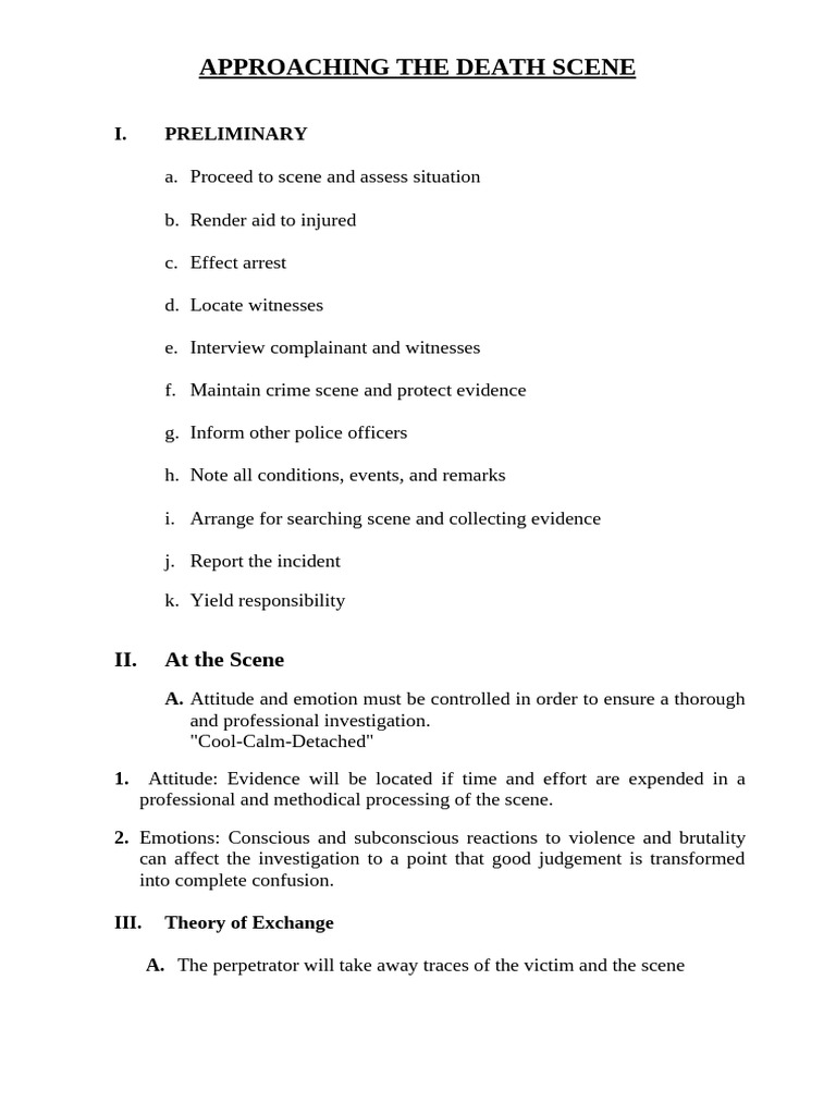 Death Scene Investigation Protocols | PDF | Crime Scene | Infection
