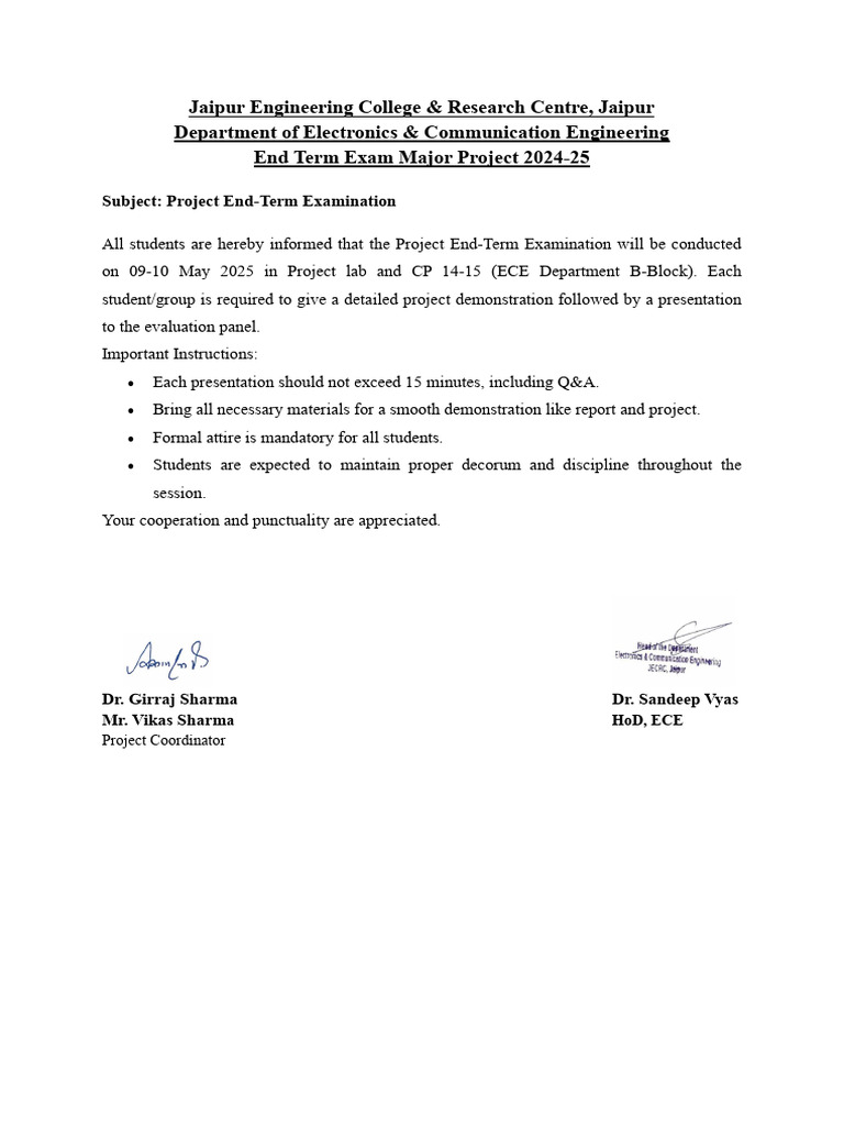 Notice For The Placed Students | PDF