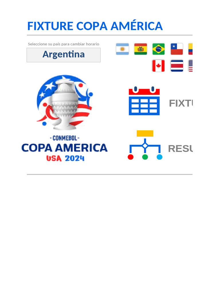 Fixture Copa America 2024 | PDF | Américas | Asociación de equipos de ...
