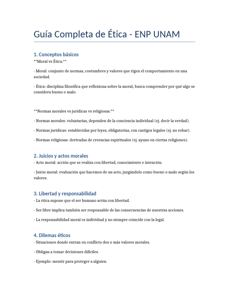 Guía de Ética ENP UNAM | PDF | Moralidad | Psicología Social