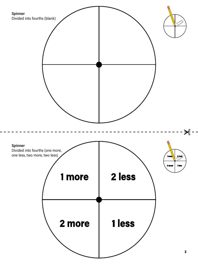 Spinner Dial Templates for Math Activities | PDF