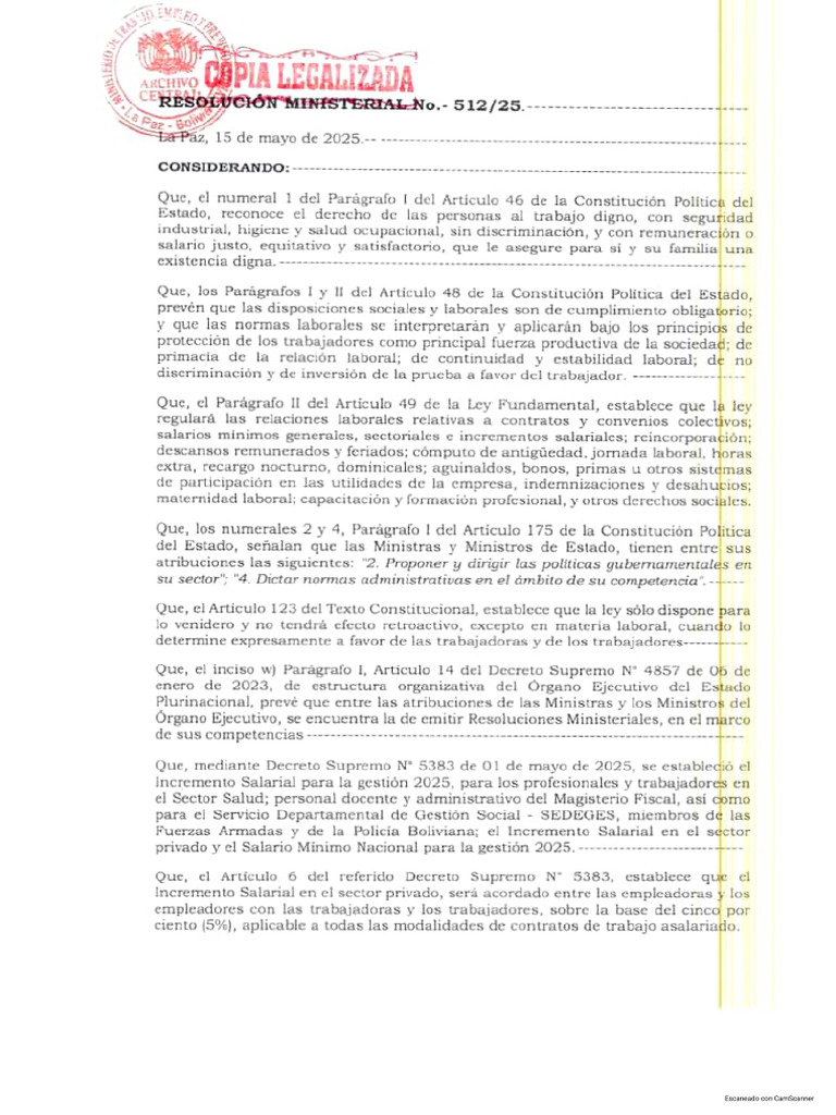 Reglamento Incremento Salarial 2025 | PDF