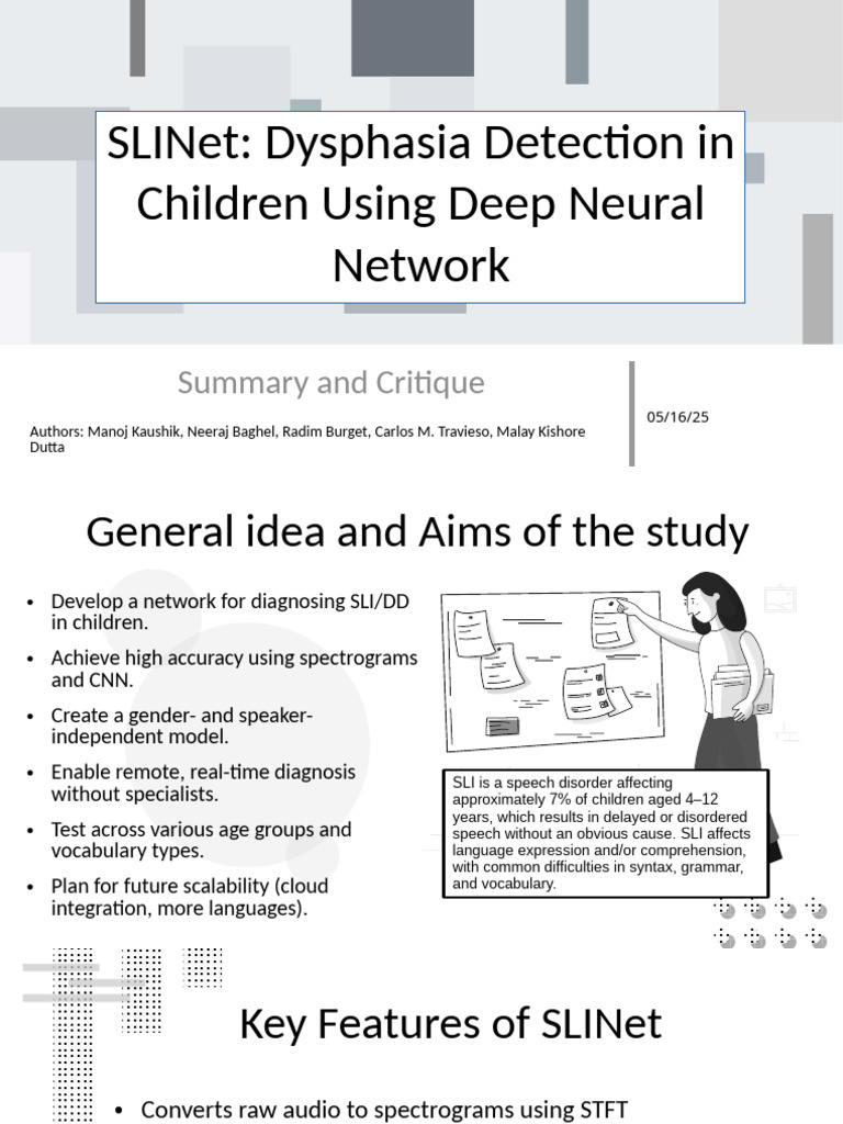 SLINet: Dysphasia Detection in Children Using Deep Neural Network | PDF ...