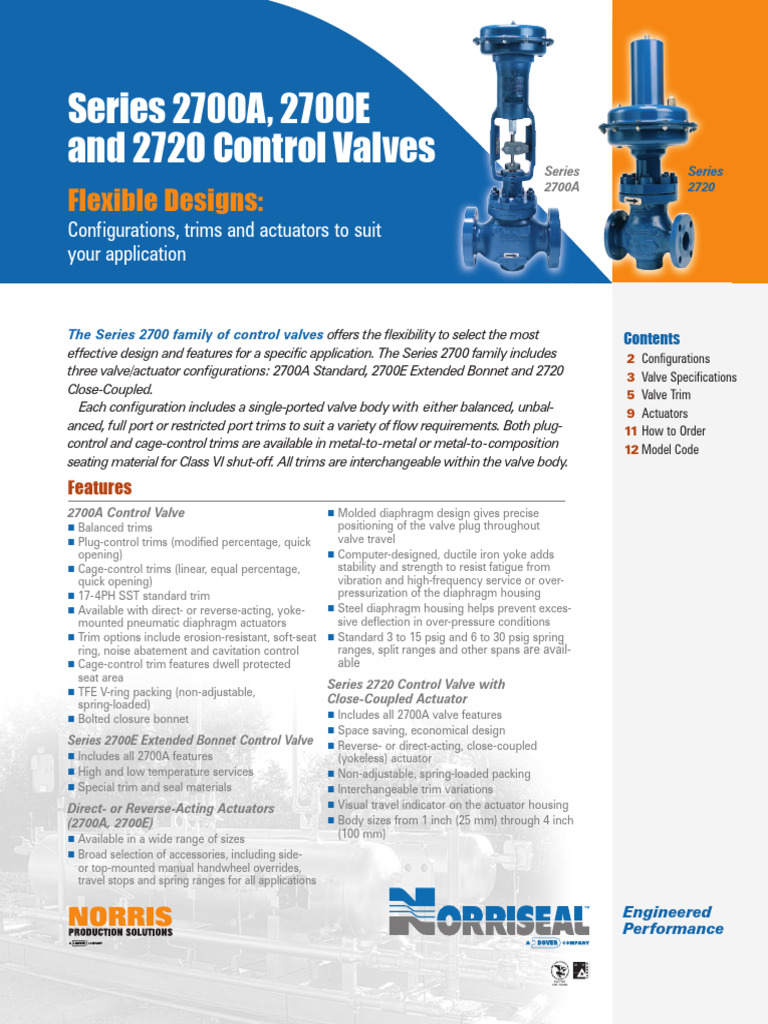 Norriseal 2700A Control Valve Overview | PDF | Valve | Actuator
