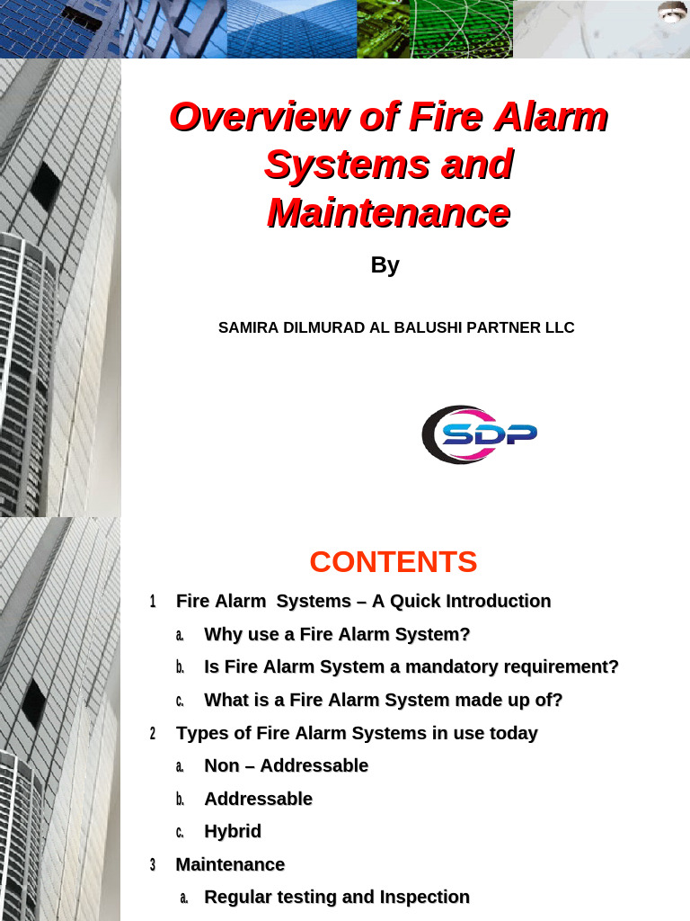 Fire Alarm Systems Overview and Maintenance | PDF | Security Alarm | Safety