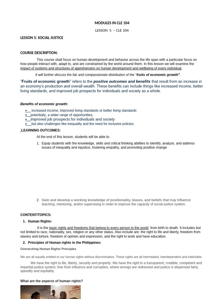 Social Justice System Module 5 6 | PDF | Human Rights | Justice