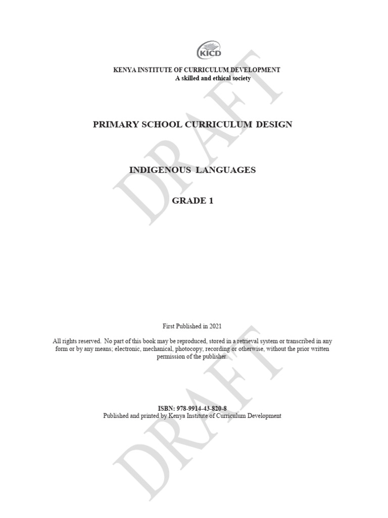 Indigenous Language Curriculum for Grade 1 | PDF | Learning | Vocabulary