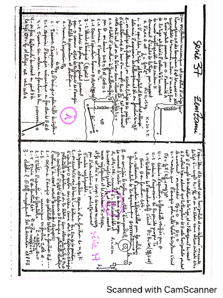 Série 37 Correction (Mécanique) | PDF