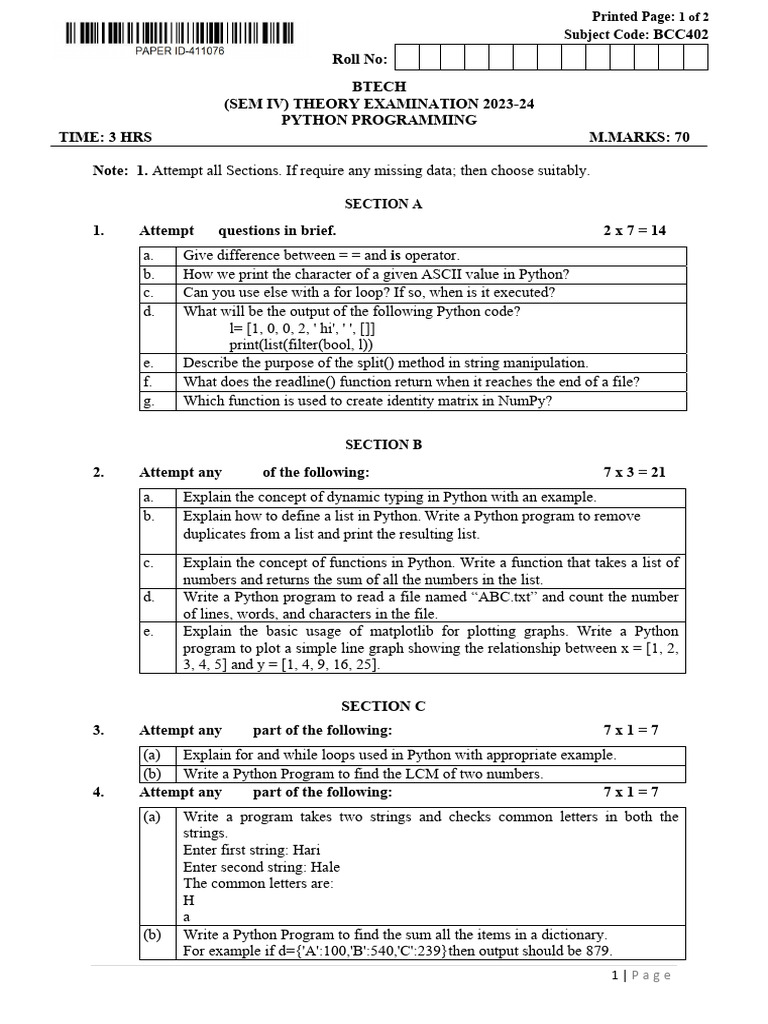 Python PYQs (Acc To New Syll) | PDF | String (Computer Science) | Python (Programming Language)