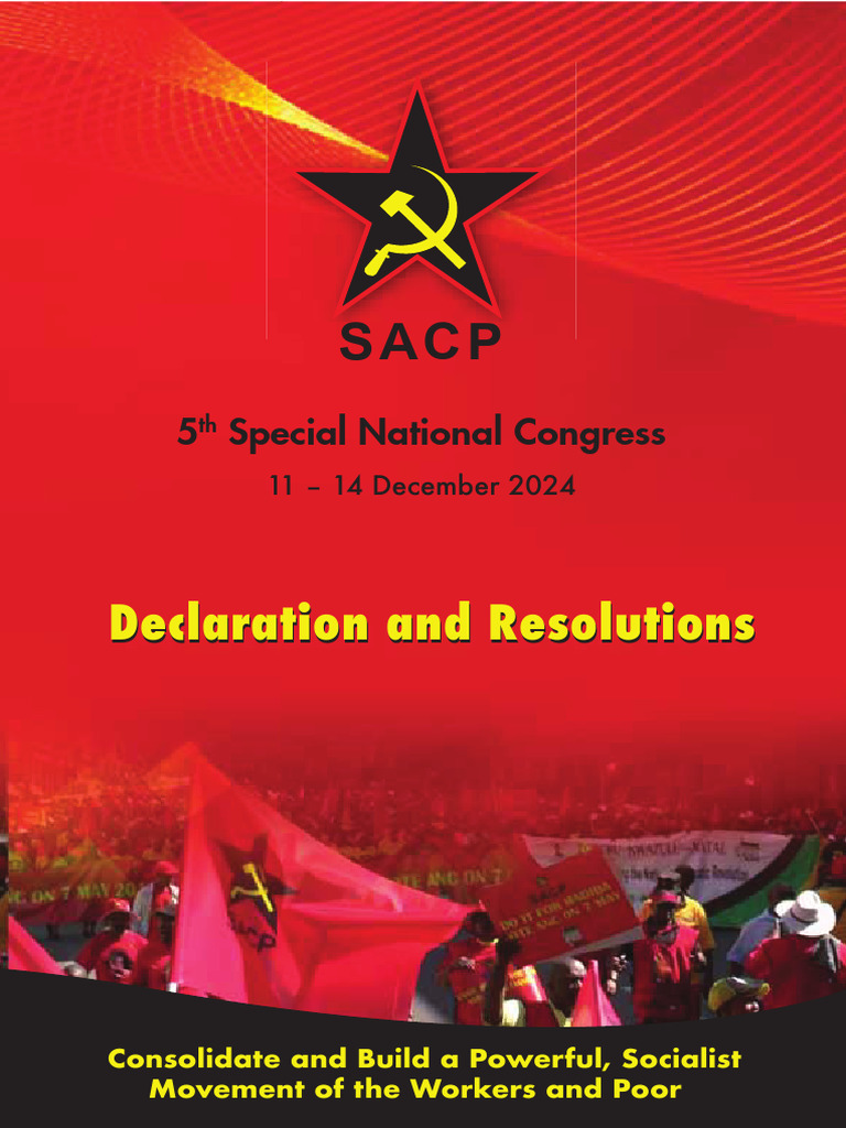 SACP 5th Congress: Socialist Movement Resolutions | PDF | Cost Of ...
