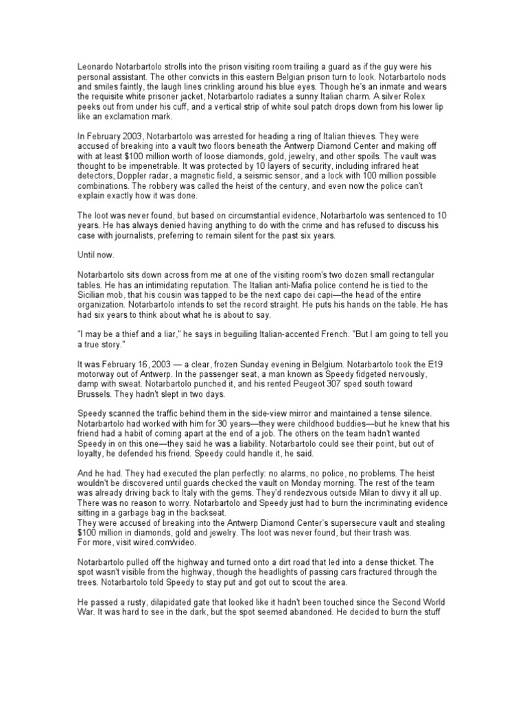 Antwerp Diamond Heist Unveiled | PDF | Bank Vault | Security Alarm