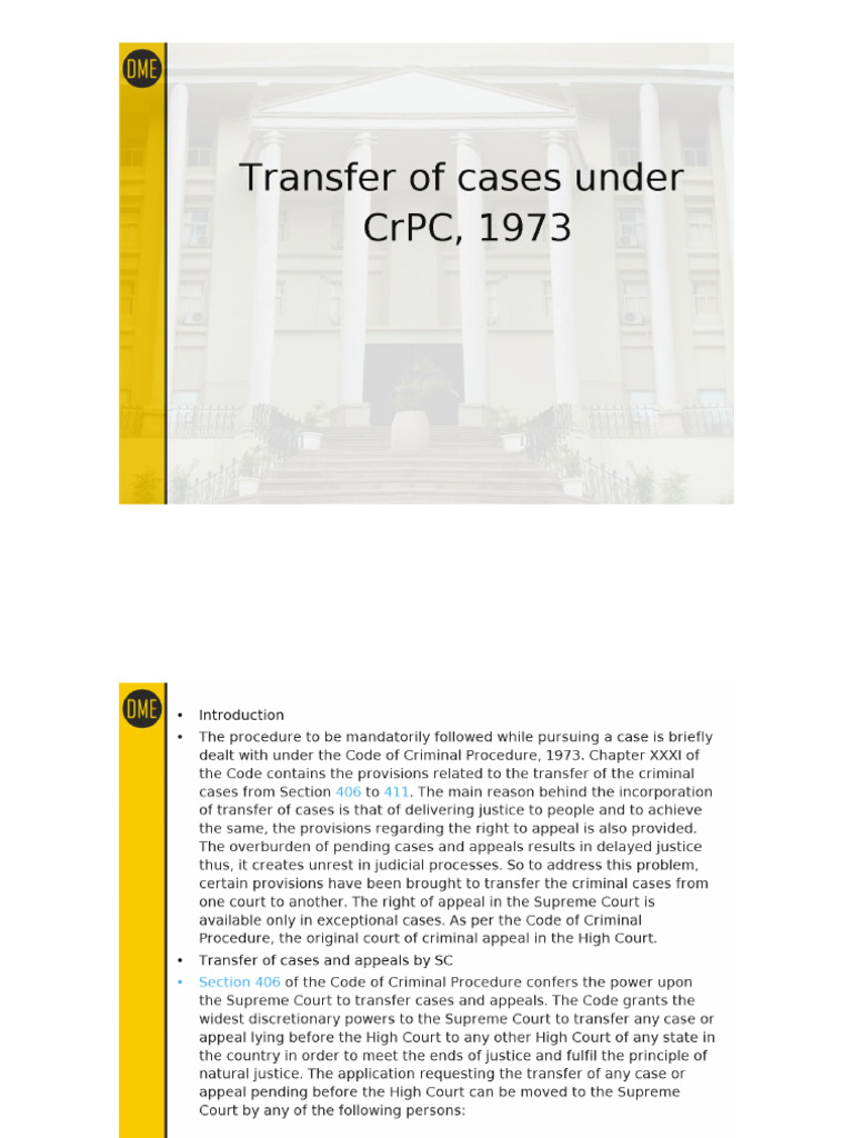 Tranfer of Criminal Cases | PDF