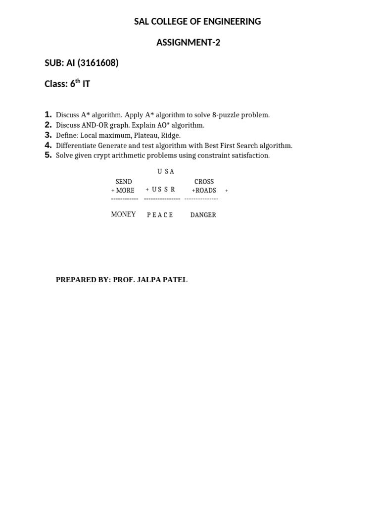 AI Assignment2 | PDF