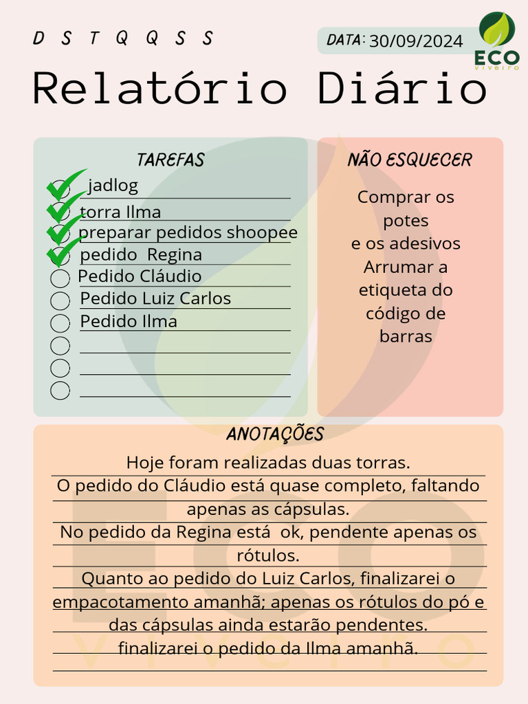 Relatório Diário - 20241001 - 083232 - 0000 | PDF